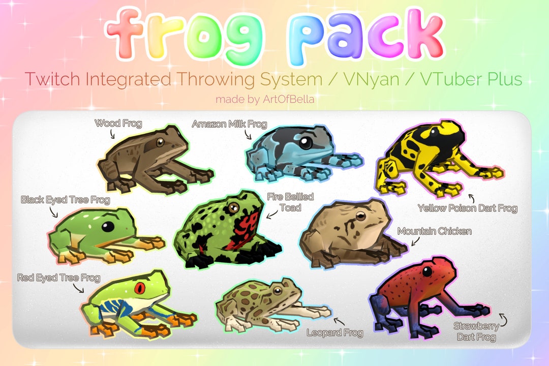 Frog Set 3D Assets for Streaming Compatible for Twitch Integrated ...