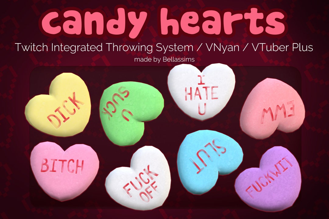 Offensive Candy Heart Anti-valentine's Set 3D Assets for Streaming ...