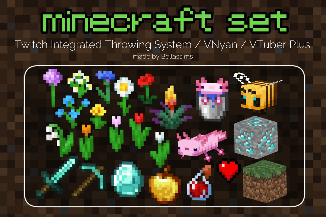 Minecraft Set 3D Assets for Streaming Compatible for Twitch Integrated ...