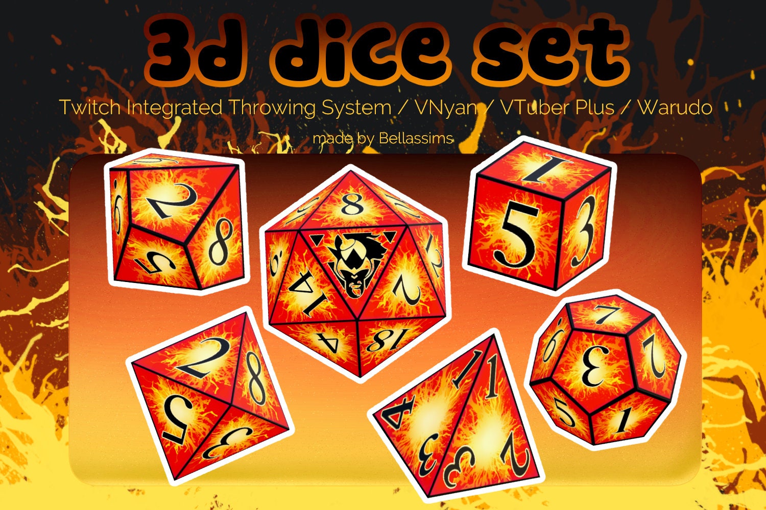 3D || Baldur's Gate Dragonflame Red Dnd Dice Set | Throwable Assets for ...
