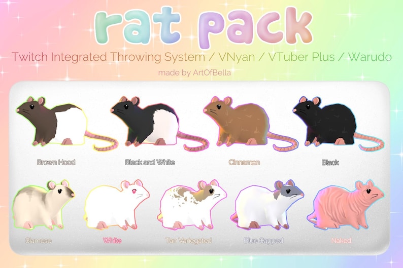 3D || Rat Set | Throwable Assets for Streaming | Vnyan/vtuber Plus ...