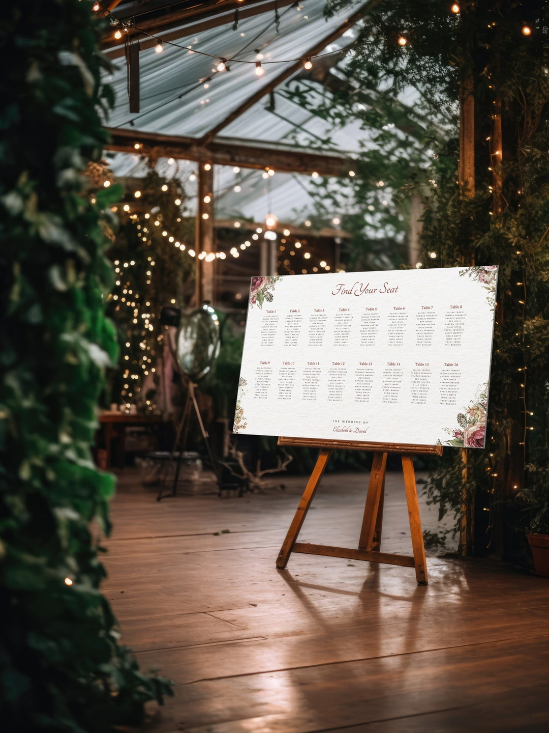 RUSTIC ROSES Seating Assignment Poster Vintage Wedding - Etsy