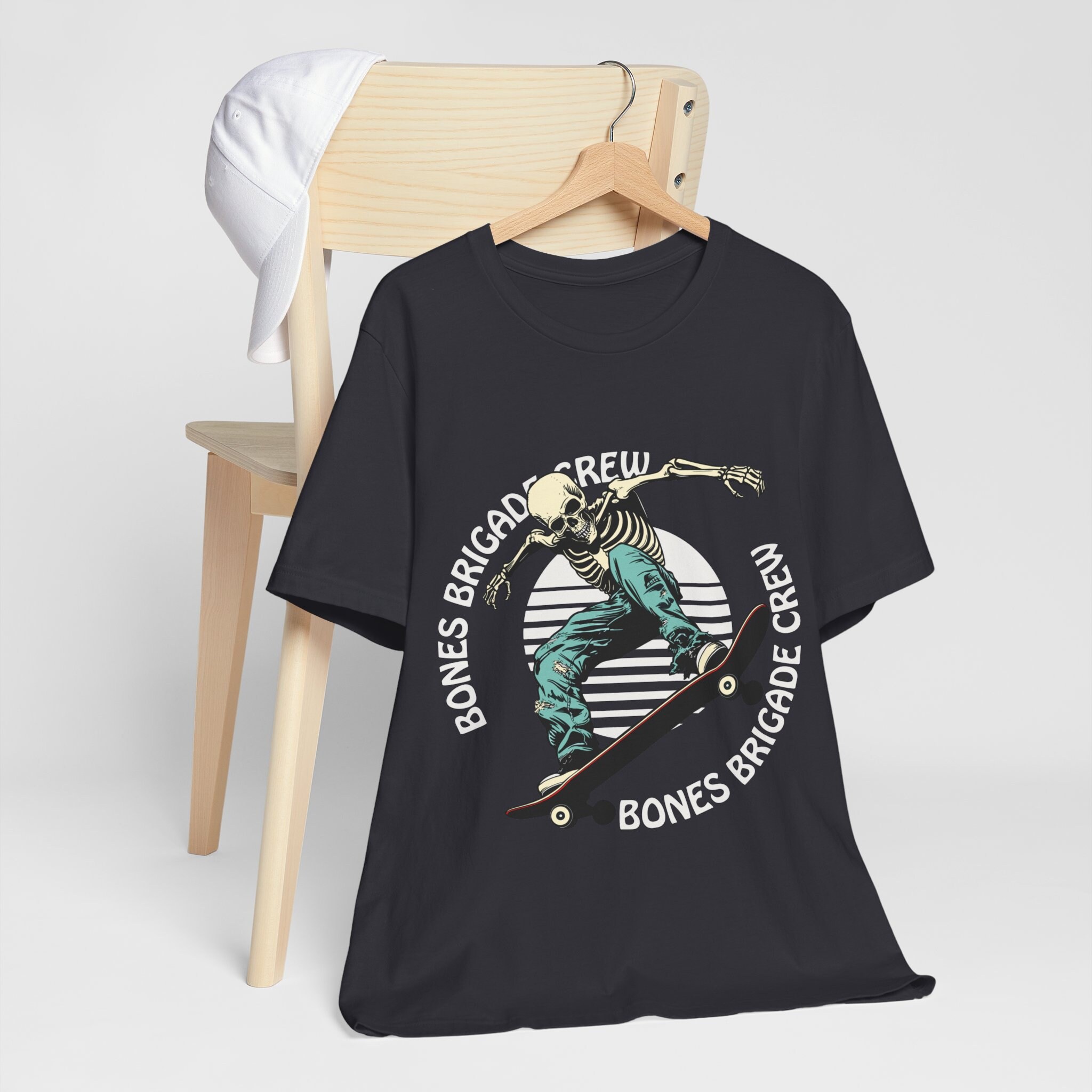 Bones Brigade Skeleton Skateboard Tee - Unisex Jersey Short Sleeve ...