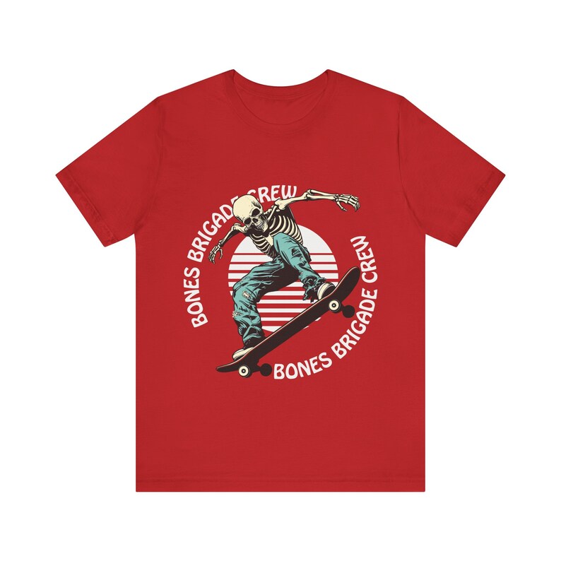 Bones Brigade Skeleton Skateboard Tee - Unisex Jersey Short Sleeve ...