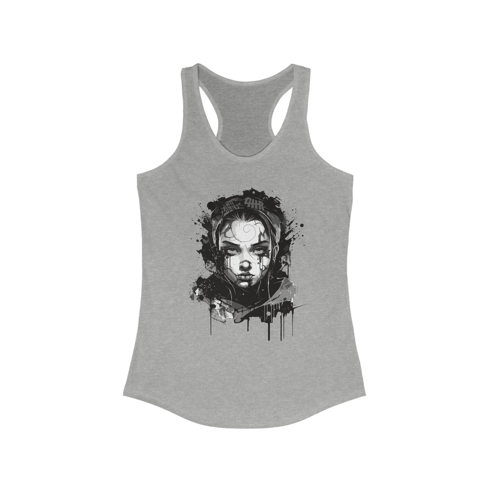 Noir Visions Graffiti Goth Girl Women's Racerback Tank Gothic Art Style ...