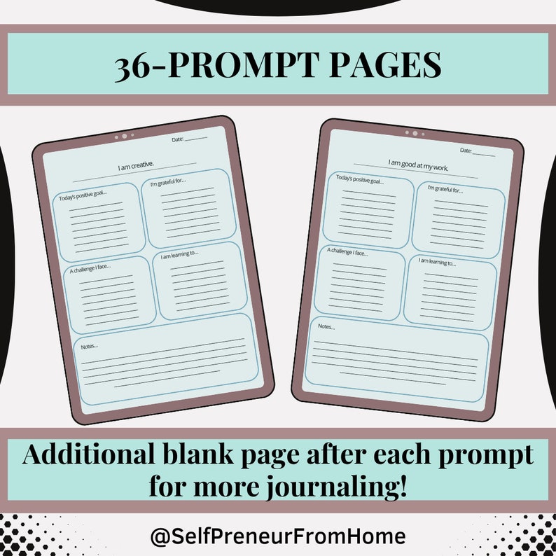 Mental Block Prompts Printable Journal Planner | Mental Health, Goal ...