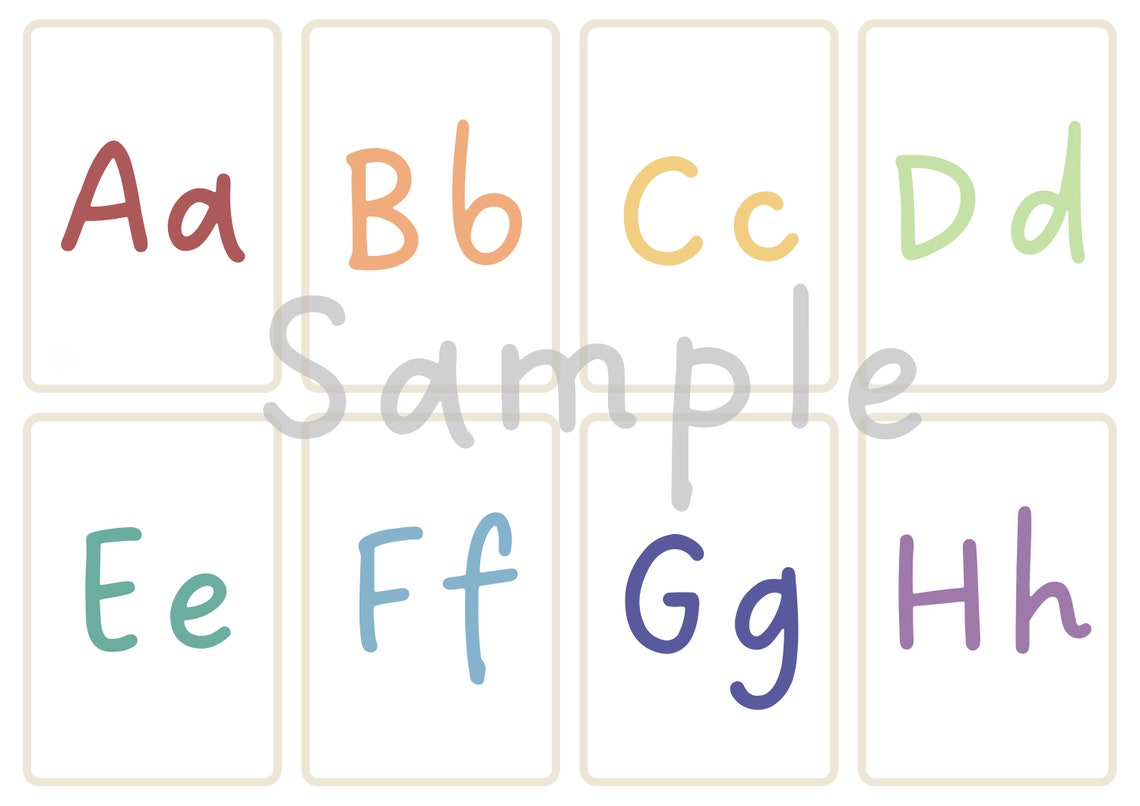 Printable Rainbow Alphabet Flashcards, Classroom Decor, Toddlers ...