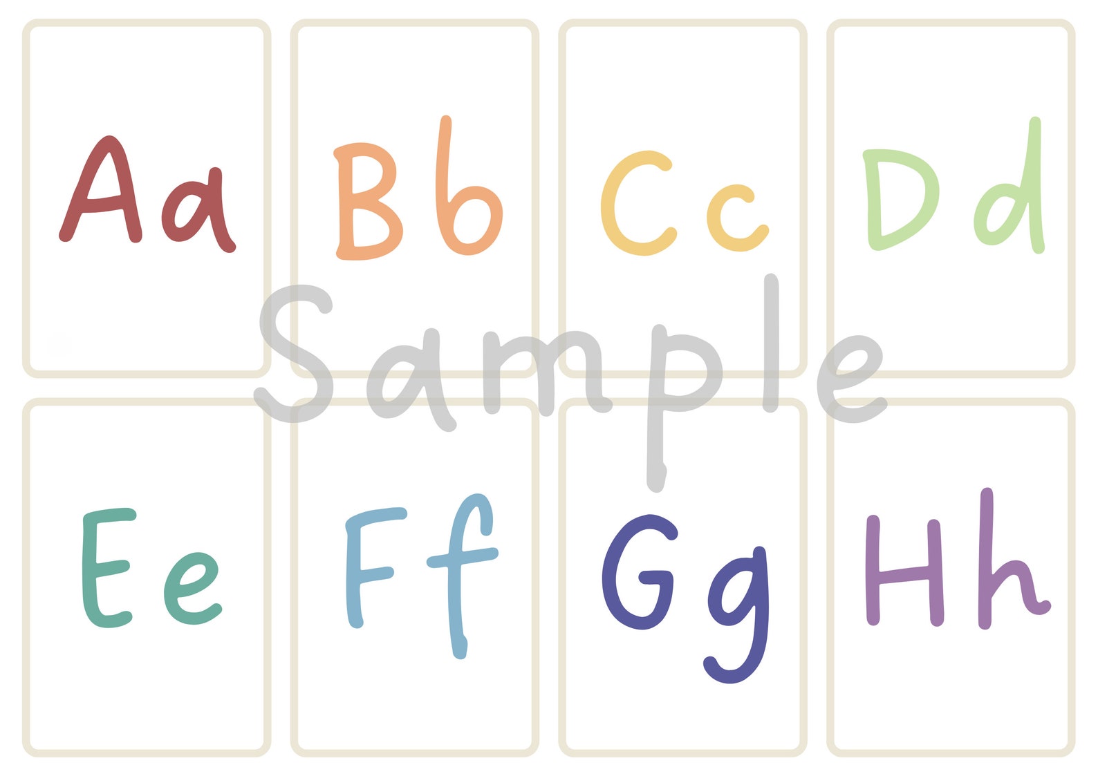 Printable Rainbow Alphabet Flashcards, Classroom Decor, Toddlers ...