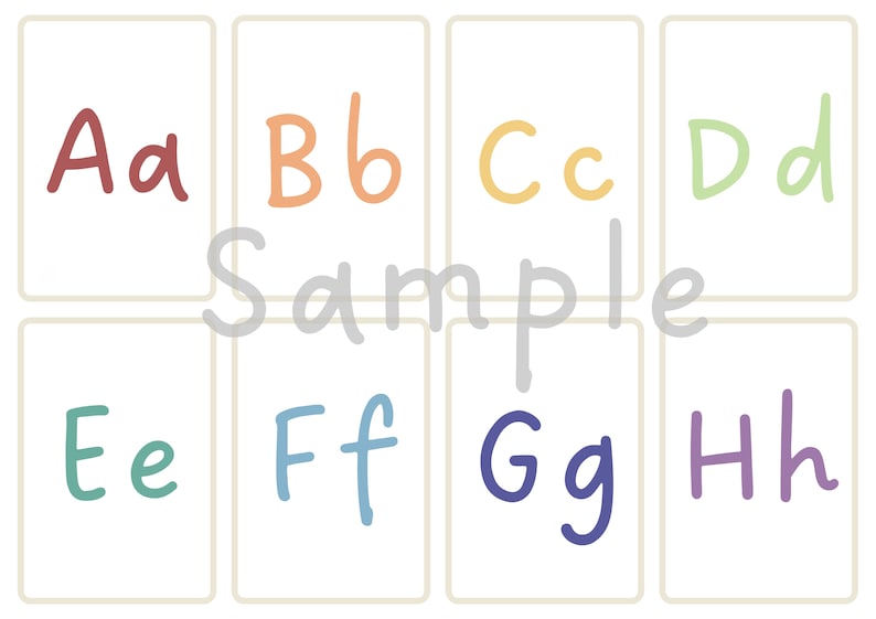 Printable Rainbow Alphabet Flashcards, Classroom Decor, Toddlers ...