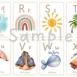 Printable Watercolour Alphabet Flashcards, Classroom Decor, Toddlers ...