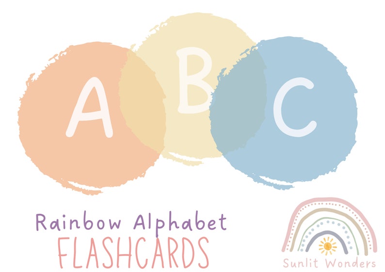 Printable Rainbow Alphabet Flashcards Classroom Decor - Etsy