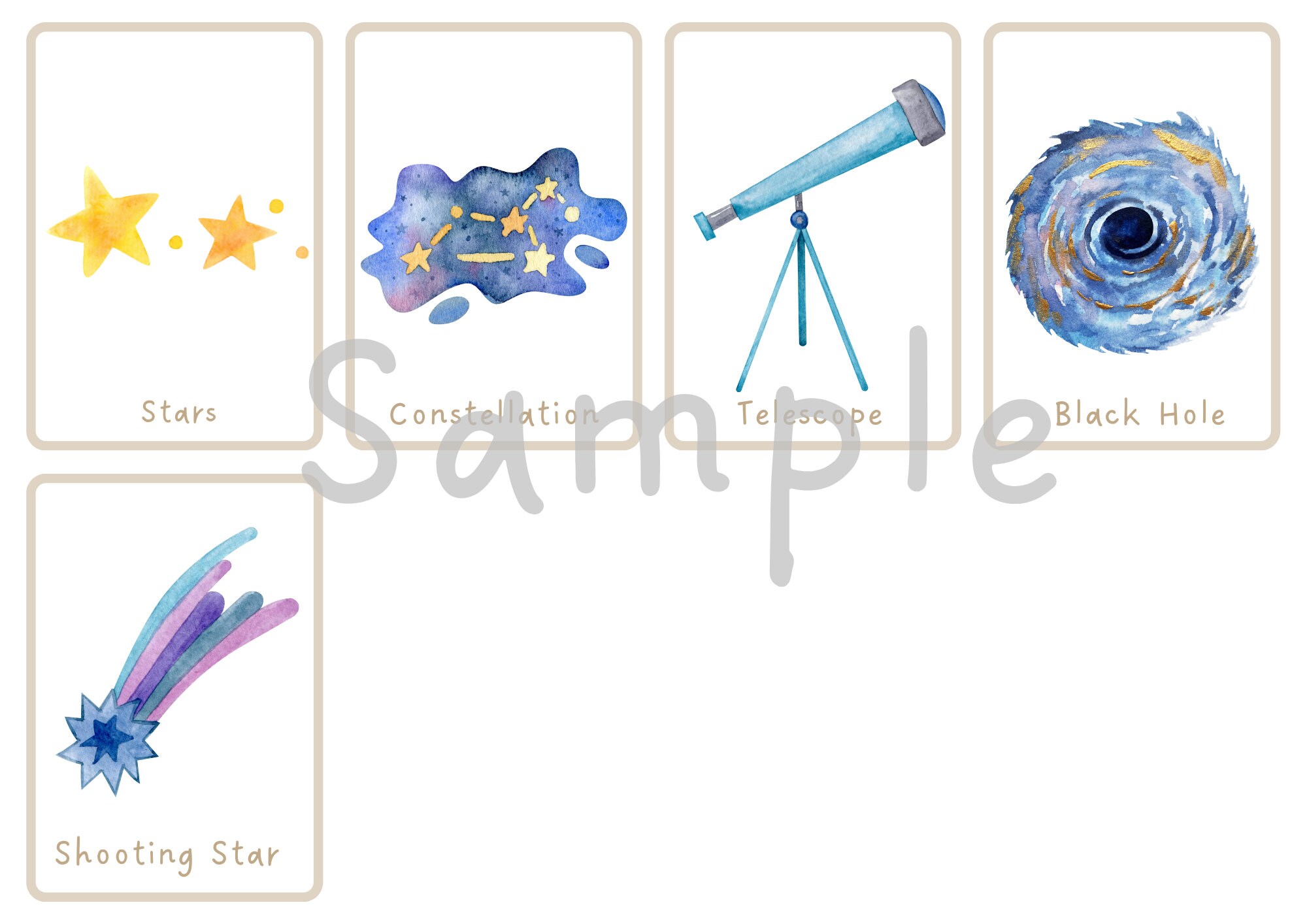 Printable Space Themed Flashcards Classroom Decor Toddlers - Etsy