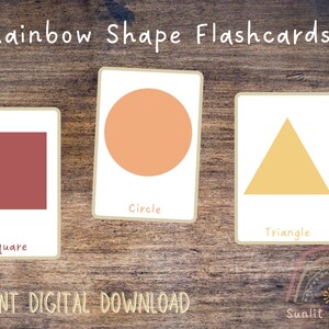 Printable Rainbow Shape Flashcards Classroom Decor Toddlers - Etsy