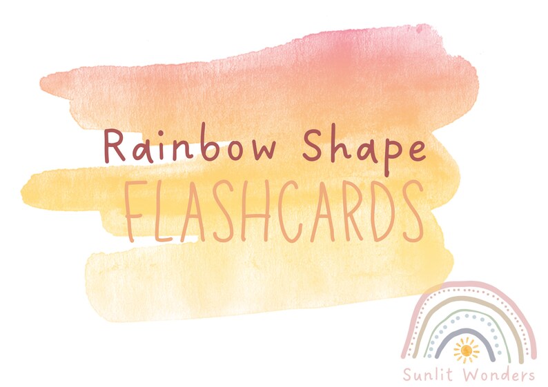 Printable Rainbow Shape Flashcards Classroom Decor Toddlers - Etsy