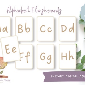 Printable Neutral Alphabet Flashcards, Classroom Decor, Toddlers ...