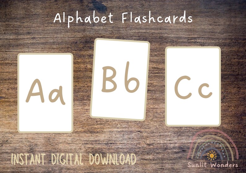 Printable Neutral Alphabet Flashcards Classroom Decor - Etsy