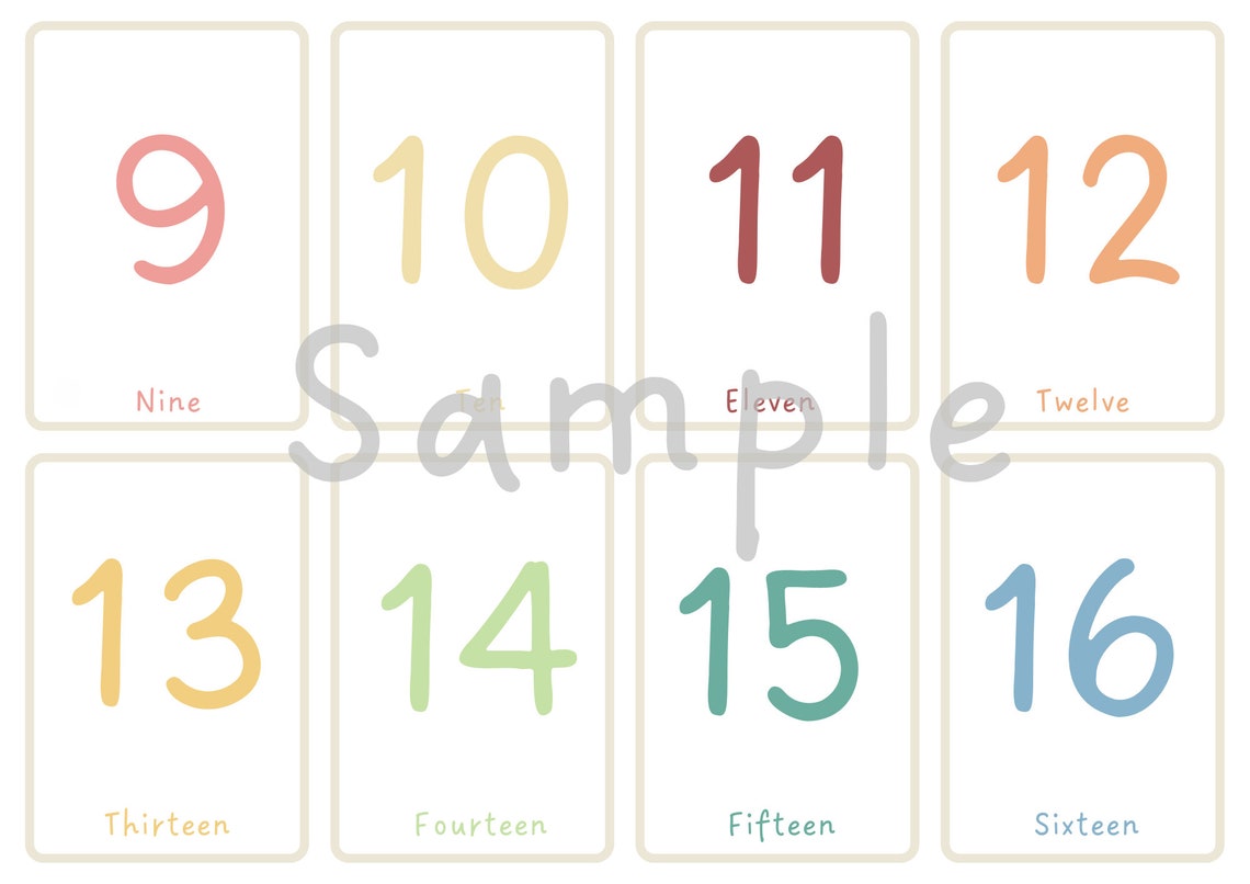 Printable Rainbow Number Flashcards, Classroom Decor, Toddlers ...