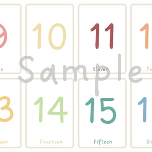Printable Rainbow Number Flashcards, Classroom Decor, Toddlers ...
