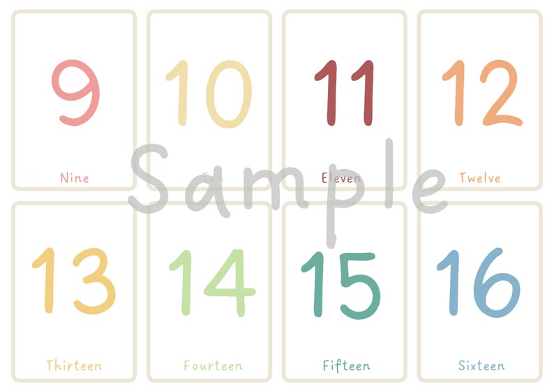 Printable Rainbow Number Flashcards, Classroom Decor, Toddlers ...