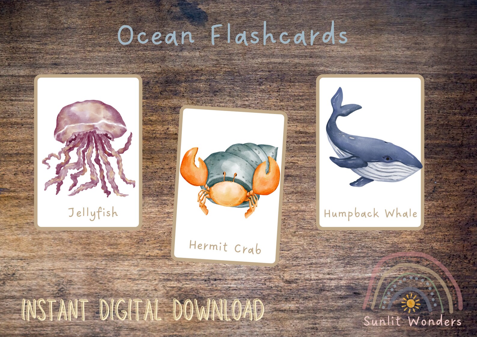Printable Ocean Themed Flashcards Classroom Decor Toddlers - Etsy