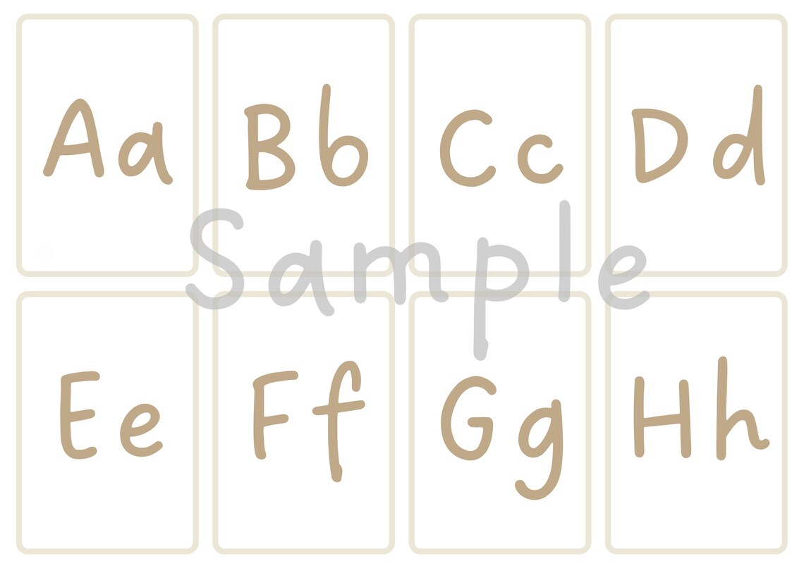 Printable Neutral Alphabet Flashcards, Classroom Decor, Toddlers ...