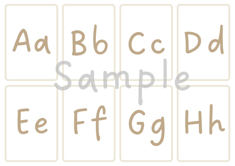 Printable Neutral Alphabet Flashcards, Classroom Decor, Toddlers ...