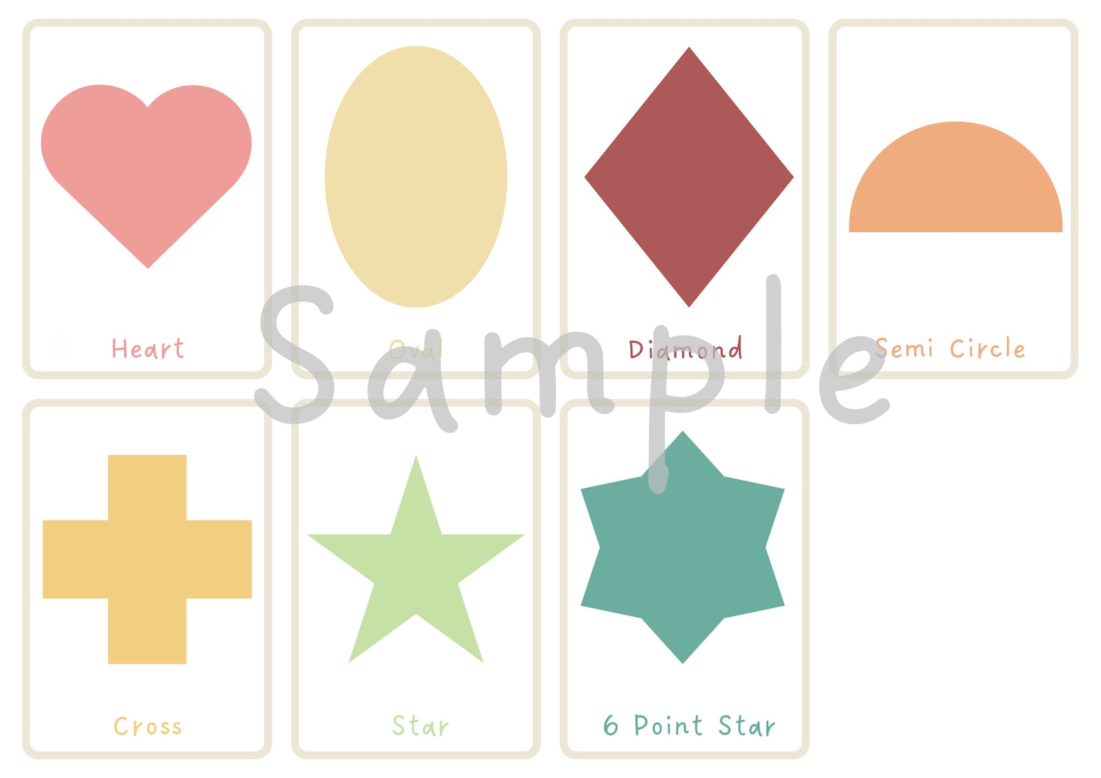 Printable Rainbow Shape Flashcards, Classroom Decor, Toddlers ...