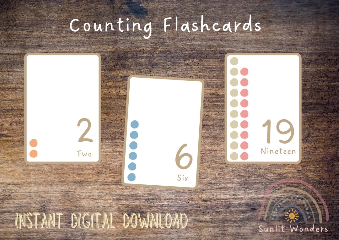 Printable Counting Flashcards Classroom Decor Toddlers - Etsy