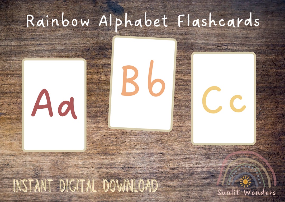 Printable Rainbow Alphabet Flashcards Classroom Decor - Etsy