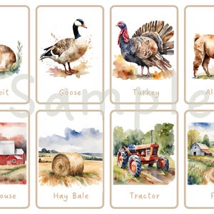 Printable Watercolour Farm Flashcards, Classroom Decor, Toddlers ...