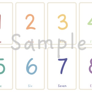 Printable Rainbow Number Flashcards, Classroom Decor, Toddlers ...