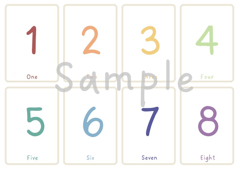 Printable Rainbow Number Flashcards, Classroom Decor, Toddlers ...