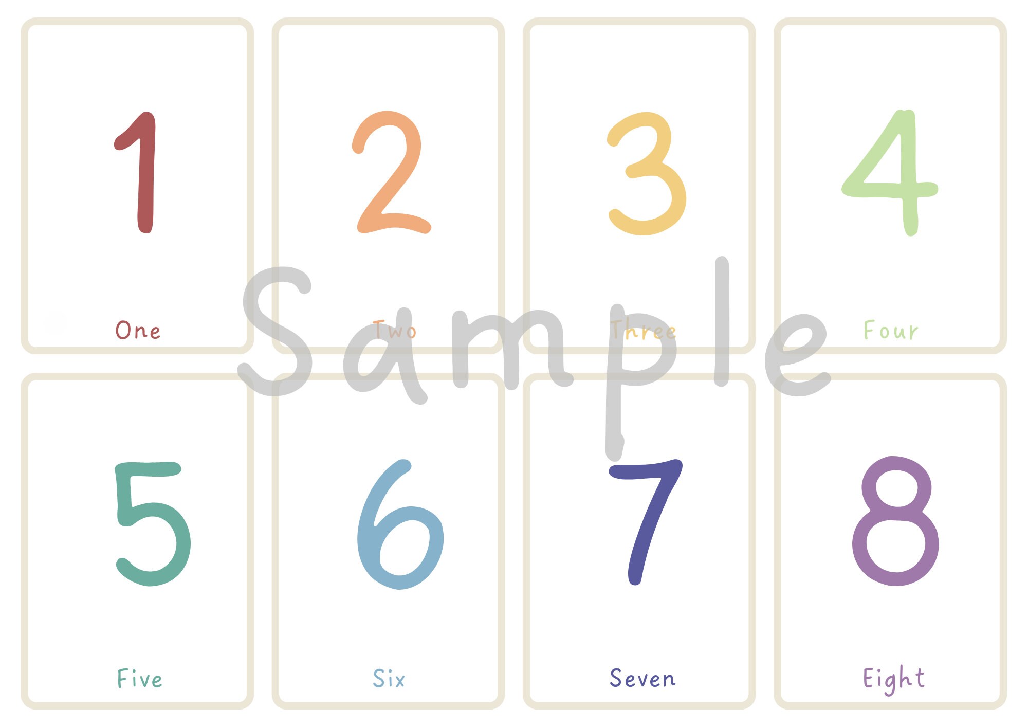 Printable Rainbow Number Flashcards, Classroom Decor, Toddlers ...
