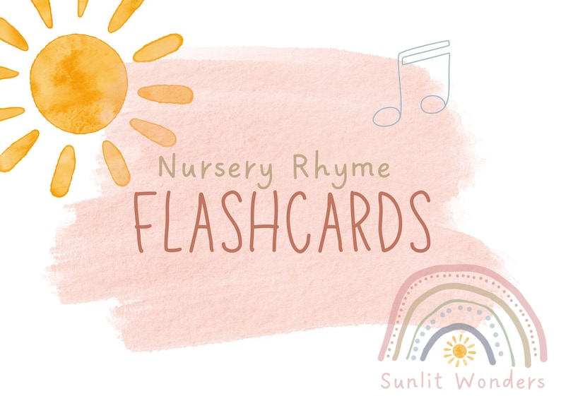 Printable Nursery Rhyme Songs Flashcards Watercolour - Etsy