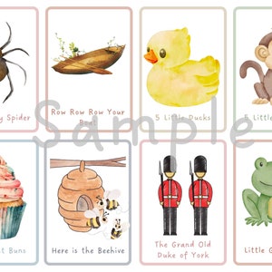 Printable Nursery Rhyme Songs Flashcards, Watercolour, Classroom Decor ...