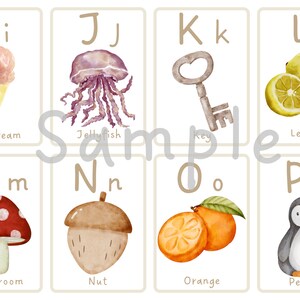 Printable Watercolour Alphabet Flashcards, Classroom Decor, Toddlers ...
