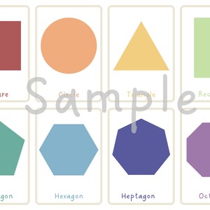 Printable Rainbow Shape Flashcards, Classroom Decor, Toddlers ...