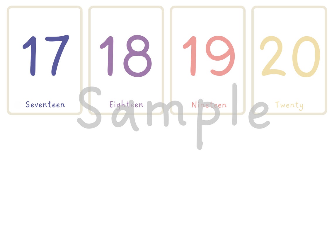 Printable Rainbow Number Flashcards, Classroom Decor, Toddlers ...