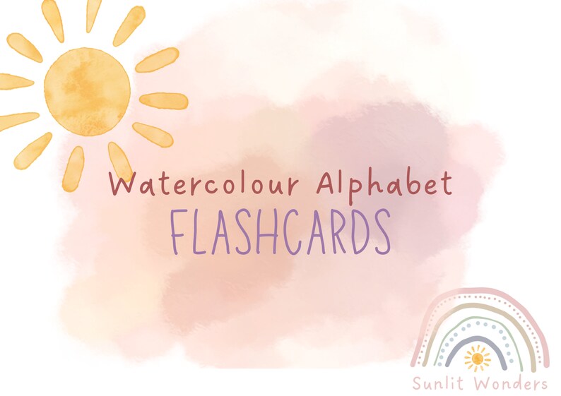 Printable Watercolour Alphabet Flashcards Classroom Decor - Etsy