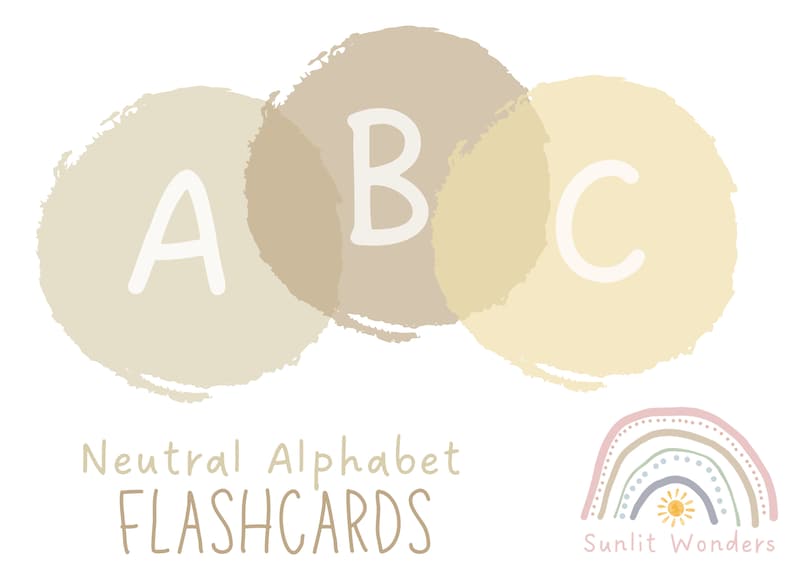 Printable Neutral Alphabet Flashcards Classroom Decor - Etsy
