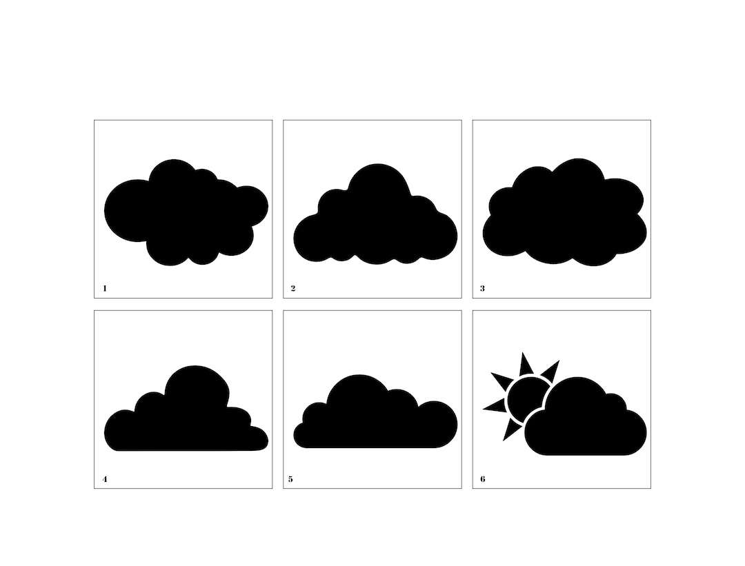 Cloud Stencils - Reusable - Etsy