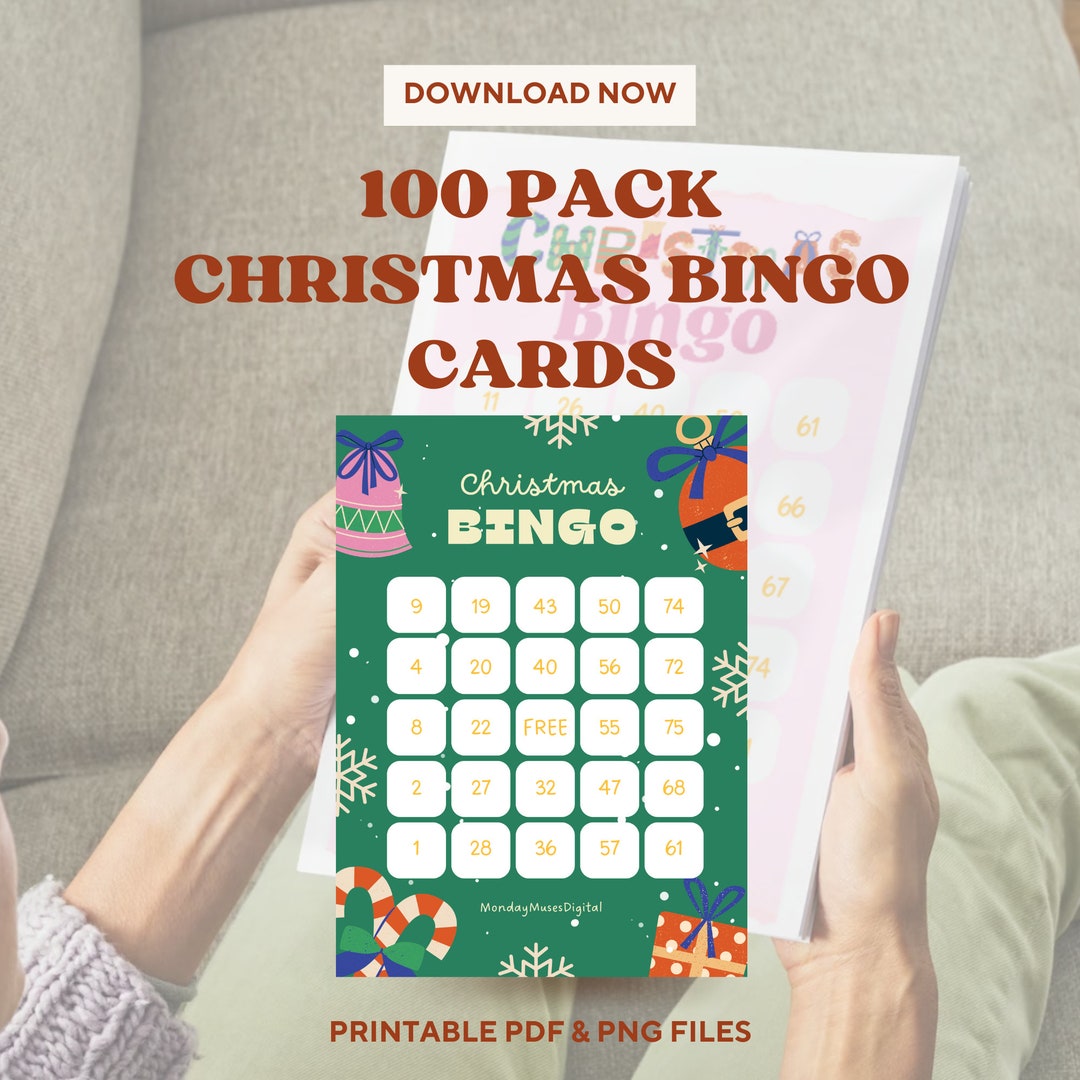 100 Printable Holiday Christmas Bingo Cards 2023 Holiday - Etsy