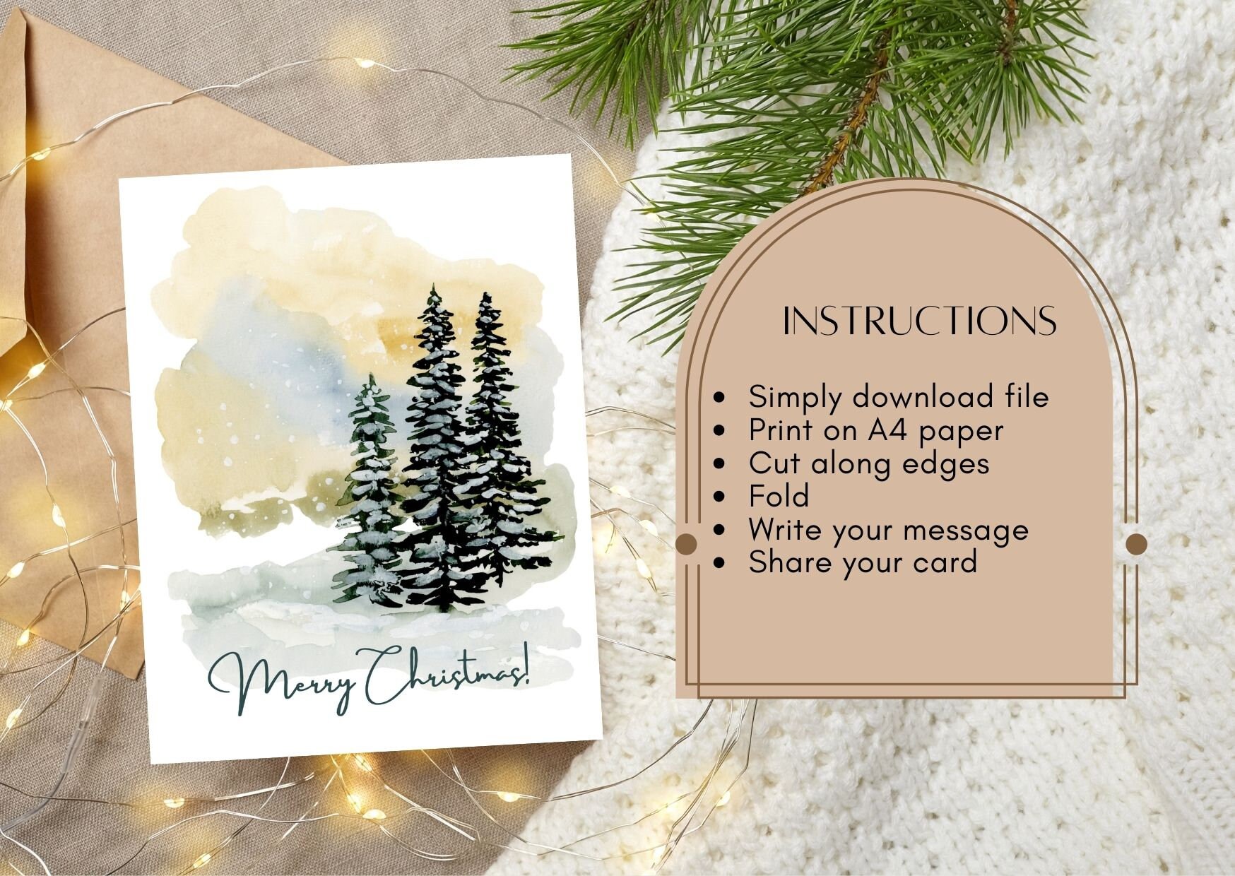 Digital Christmas Cards, Printable Christmas Card, Instant Download ...