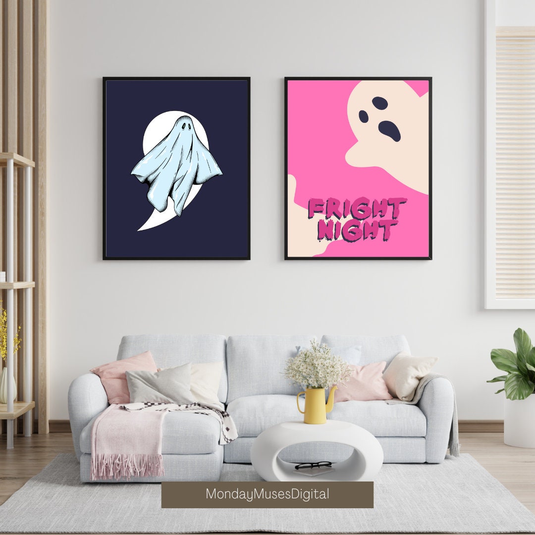 Printable Halloween Ghost Themed Posters House Decor Posters Prints DIY ...