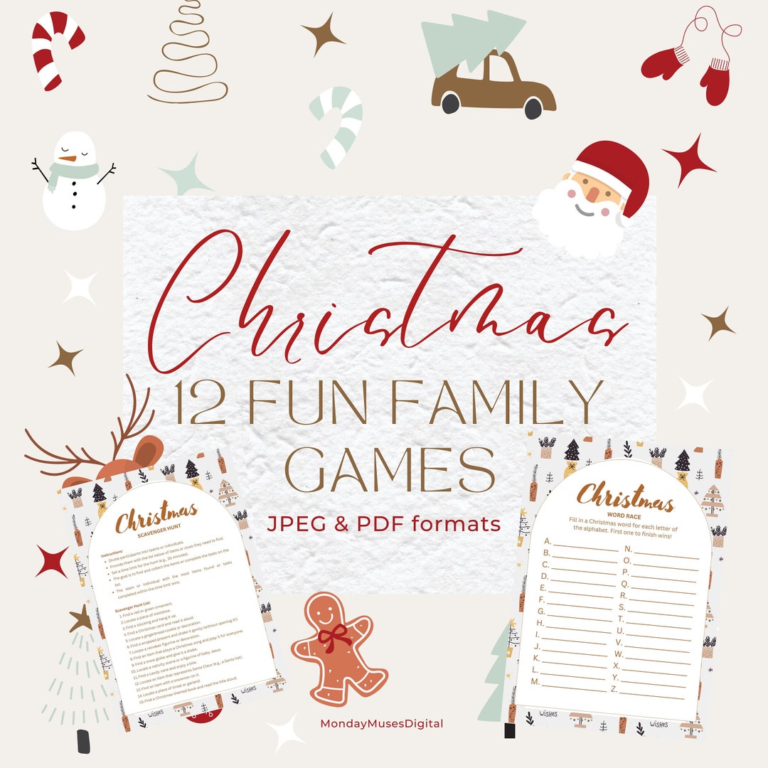 Christmas Games Bundle, Printable Family Christmas Games, Party Games ...