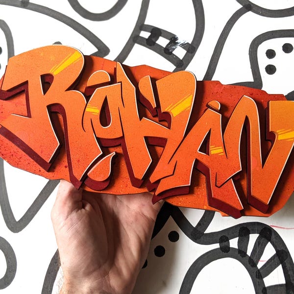 Graffiti Wall Art Name - Etsy