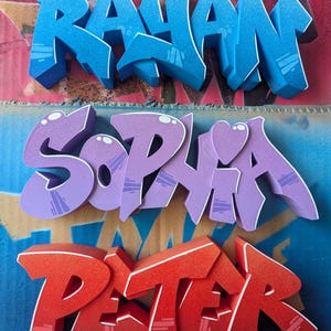 3D Printed Graffiti Letter: Custom Name, Spray Painted Model - Etsy