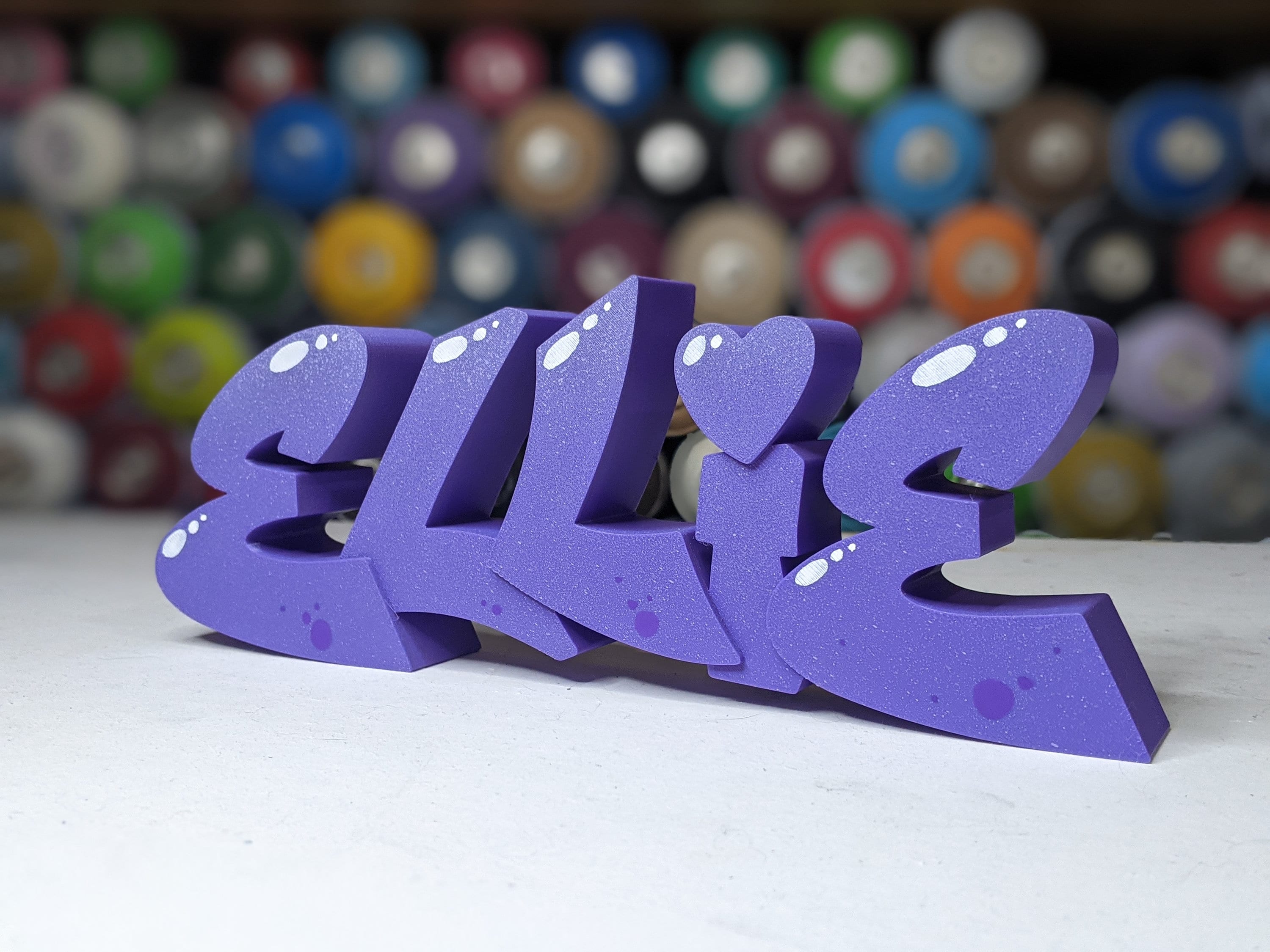 3D Printed Graffiti Style Names 3d Model, Custom Colour - Etsy