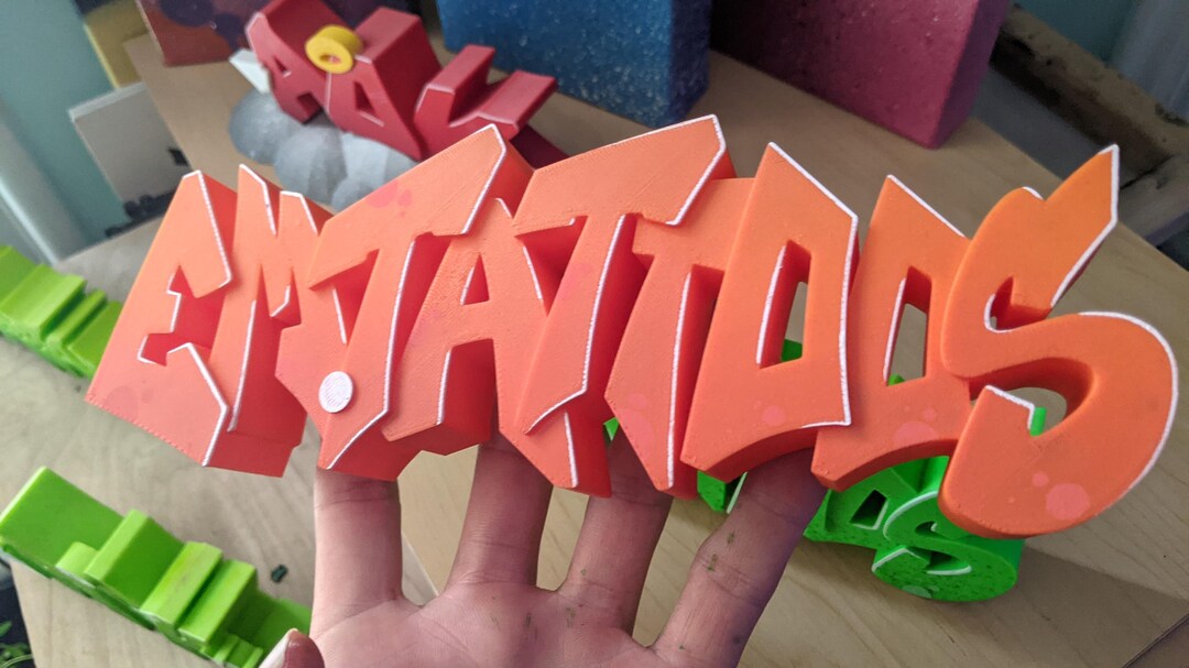 Buy 3D Printed Graffiti Style Letter Model Custom Name Personalized 3D ...
