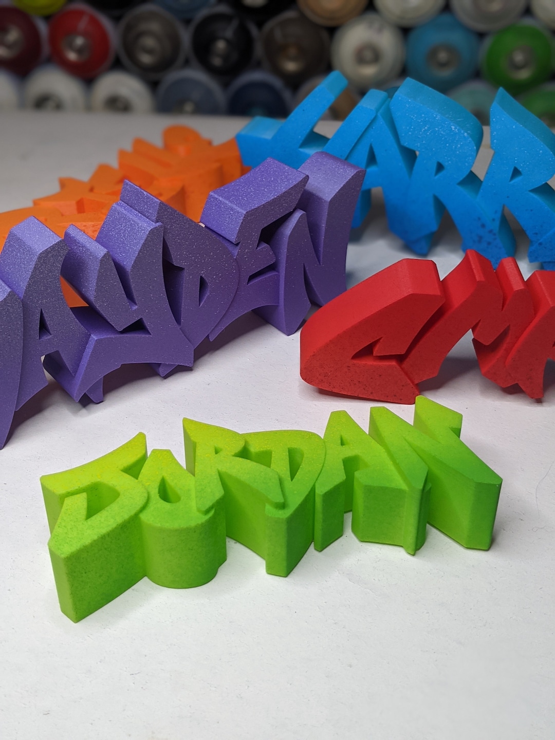 3D Printed Graffiti Style Names 3d Model, Custom Colour - Etsy